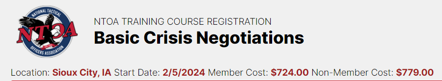 Woodbury County Hosting NTOA Basic Crisis Negotiations